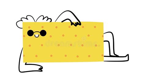 Geometric Shaped Chilling Rectangle Character Stock Illustration