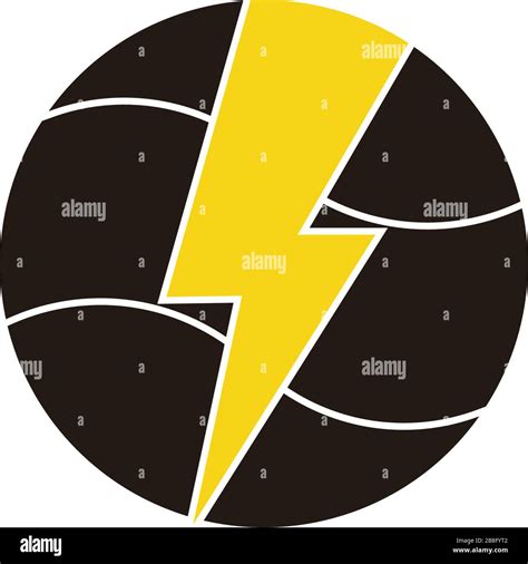 Circle Geometric Thunder Shape Ball Shape Logo Vector Stock Vector