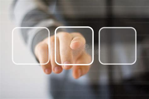 Clear Touch Screen Menu And Hand Stock Image Image Of Cellular