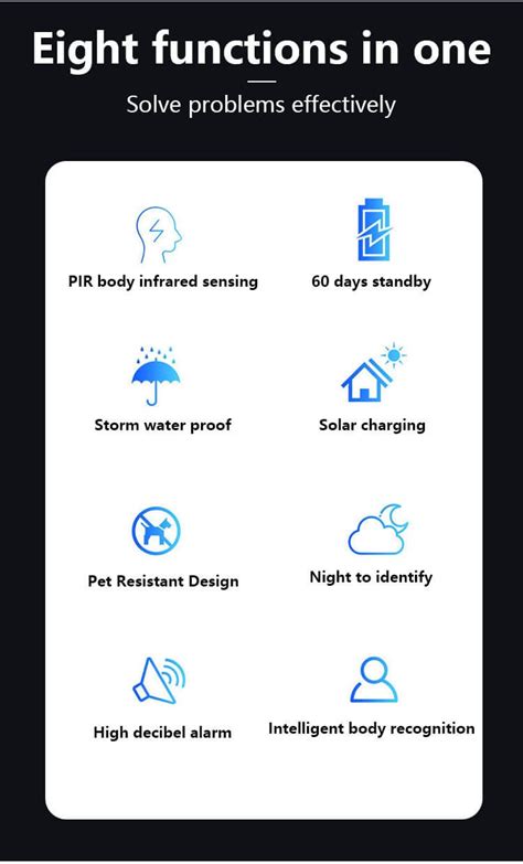 High Grade Waterproof Outdoor Solar Light Infrared Alarm With Motion Sensor