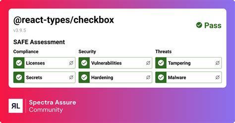 React Typescheckbox Npm Reversinglabs Spectra Assure Community