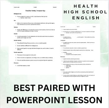 Biological Sex Gender Identity And Sexual Expression Note Health English