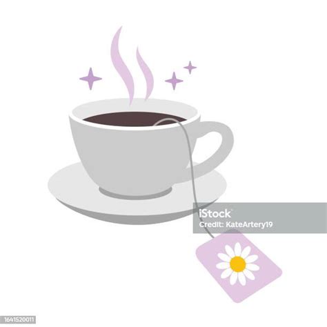 카모마일 차 한 잔 아늑한 엽서 더 나은 수면을 위한 카모마일 차 만화 그림 평면 디자인 카모마일 차에 대한 스톡 벡터 아트 및 기타 이미지 Istock