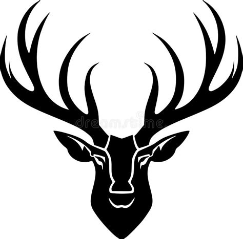Reindeer Antlers Black And White Vector Illustration Stock Vector