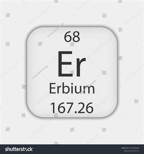 Erbium Symbol Chemical Element Periodic Table Stock Vector Royalty