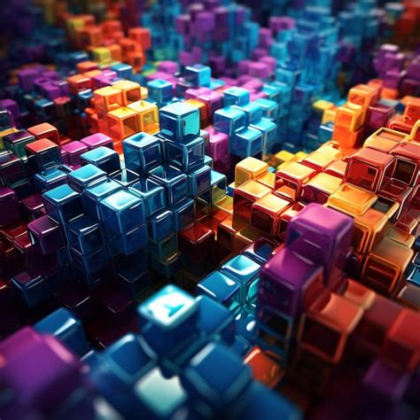 Premium Ai Image Abstract 3d Cubes Background Wallpaper With Glass Squares Colors Blocks