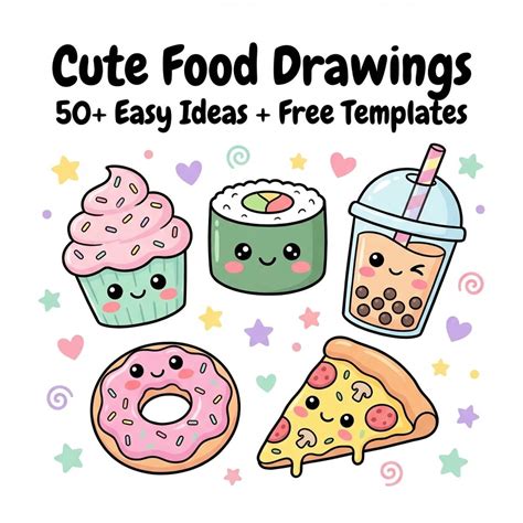 Cute Food Drawings 50 Adorable Food Sketches And Easy Drawing Ideas