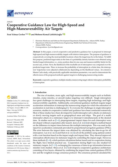 Pdf Cooperative Guidance Law For High Speed And High Maneuverability