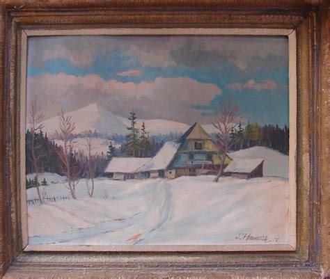 Havlíček Jindřich Zimní motiv Prázdninová sběratelská aukce Art