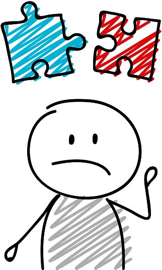 Stickman 퍼즐 아이콘성공 개념 아이콘을 들고 슬픈 표정으로 벡터입니다 개념에 대한 스톡 벡터 아트 및 기타 이미지