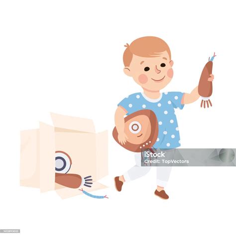 로봇 예비 부품 엔지니어링 스마트 기술과 인공 지능 벡터 일러스트 레이 션을 가진 어린 소년 개발에 대한 스톡 벡터 아트 및 기타 이미지 Istock