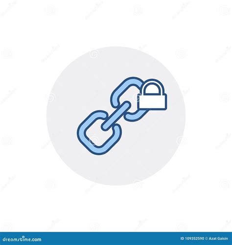 chain hyperlink link linked lock locked web link icon stock