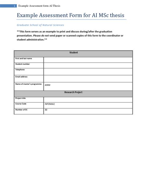Beta Ai Thesis Assessment Form Example Pdf