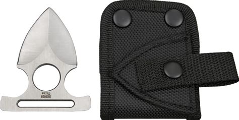 Benchmark Finger Hole Palm Push Dagger Silver