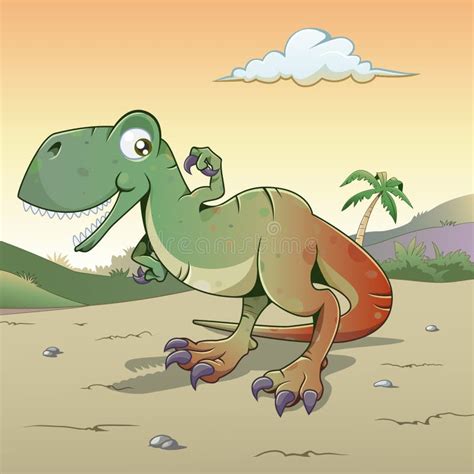 Grappige Tyrannosaurus Rex Vector Illustratie Illustration Of