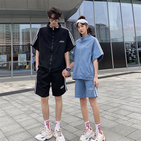 ペアルックジャージ上下セット チャック付きシャツ＆ハーフパンツ｜ペアルック専門通販サイト・ペアル