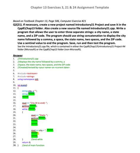 solved chapter 13 exercises 3 21 and24 assignment template