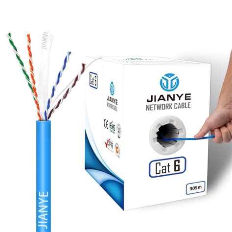CAT6 UTP LAN Cable Easy Pull Box 305m Test 4pair 23 AWG Computer Cable RJ45 CAT6 UTP 1000FT
