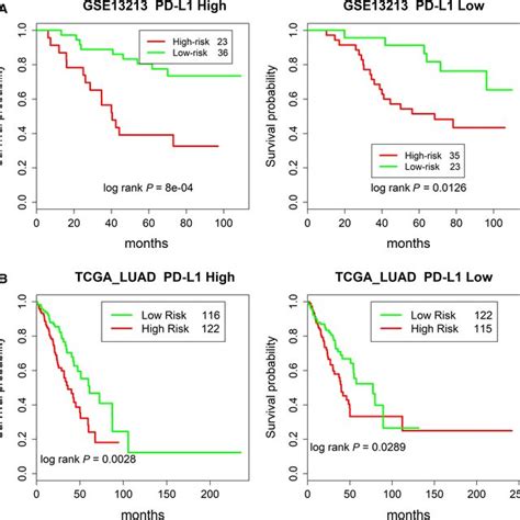 Survival Probabilities Of High‐risk And Low‐risk Luad Patients With And