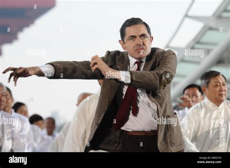 English Actor Rowan Atkinson Plays Mr Bean During A Filming Session
