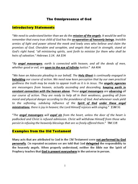 The Omnipresence Of God Pdf Pdf Angel Noah