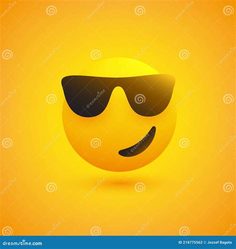 Emoji Sunglasses Smile Like A Boss Emoticon Symbol Isolated On White