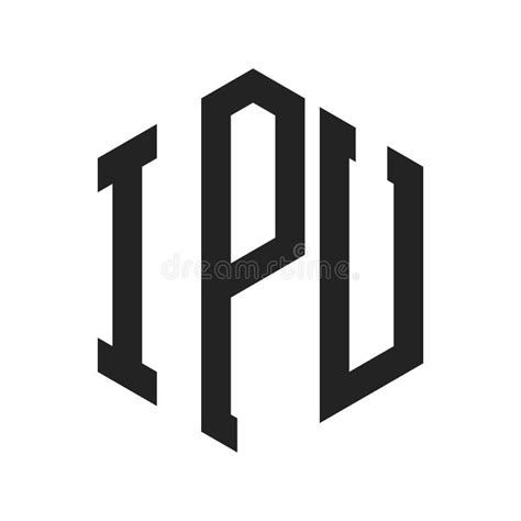 Ipu Logo Design Initial Letter Ipu Monogram Logo Using Hexagon Shape Stock Illustration