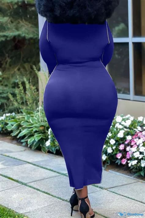 Orcajump Womens Plus Size Solid Patchwork O Neck Casual One Step