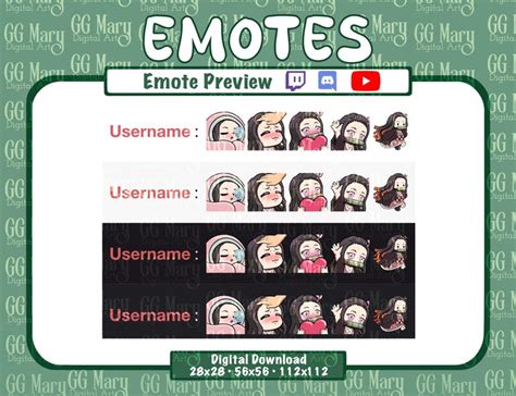 Demon Anime Nezuko Emote Mega Bundle Set Of 24 Twitchdiscordyoutube
