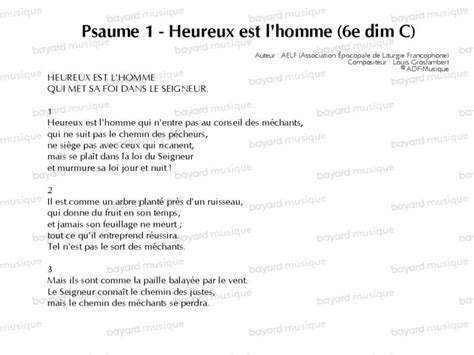 Chantons En Eglise Psaume 1 Heureux Est L Homme 6e Dim C