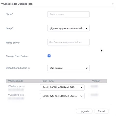 Upgrade Gigavue V Series Node In Gigavue Fm For Esxi