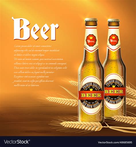 Beer Bottle Background Beer Bottle Background Vector Image