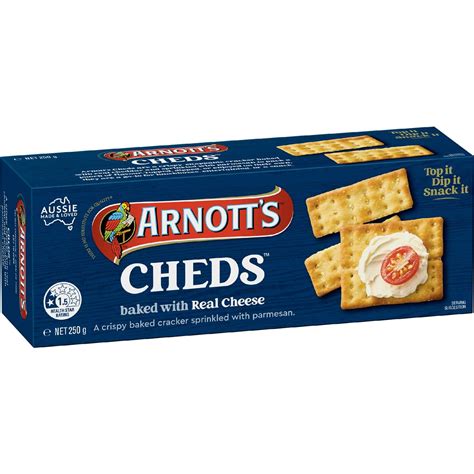 Arnotts Cheds Cheese Crackers 250g Woolworths