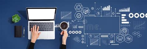 Digital Transformation Concept With Person Using Laptop Computer Stock