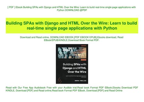 Ppt Pdf Ebook Building Spas With Django And Html Over The Wire
