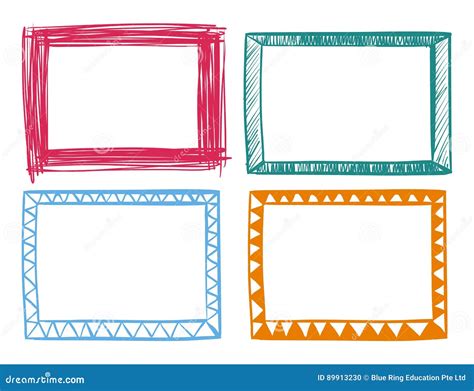 Four Frames In Different Colors Stock Illustration Illustration Of