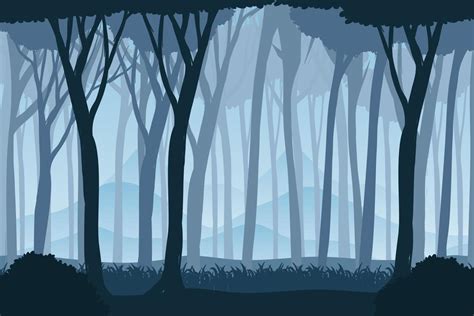 Silhouette Shadow Of Forest Scene 7474177 Vector Art At Vecteezy