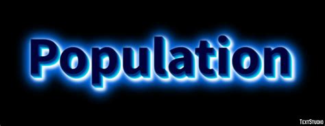 Population D With Blue Glow Text Effect Generator