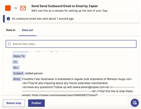 how to send an email from a webhook zapier