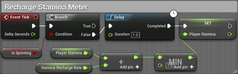 regenerating stamina blueprints visual scripting for unreal engine