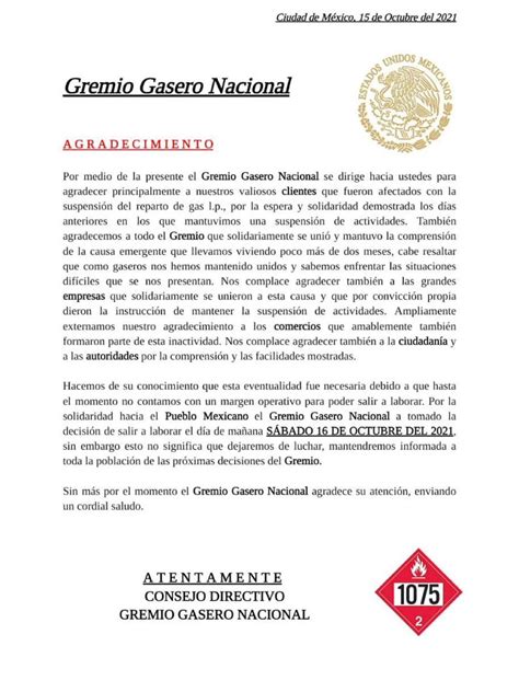 Gaseros del Valle de México ponen fin a su paro de labores por solidaridad con el pueblo Infobae
