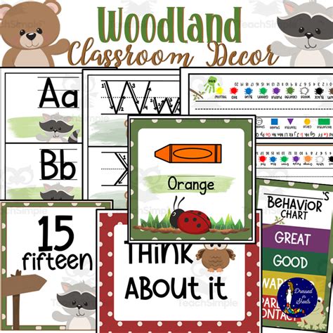 Woodland Classroom Decor Editable Bundle By Teach Simple
