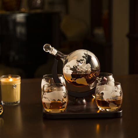 Globe Decanter 4 Glasses The Wine Savant Touch Of Modern