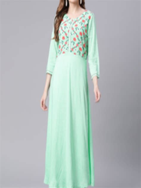 Buy Rangriti Women Green Floral Printed Kurta Kurtas For Women