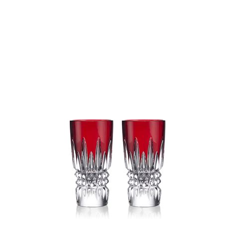 Waterford New Year Celebration Red Shot Glasses Pair