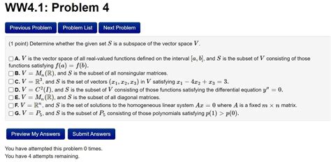 Solved 1 Point Determine Whether The Given Set S Is A