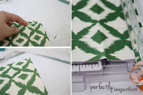 The Process Of Making An Upholstered Fabric With Green And White