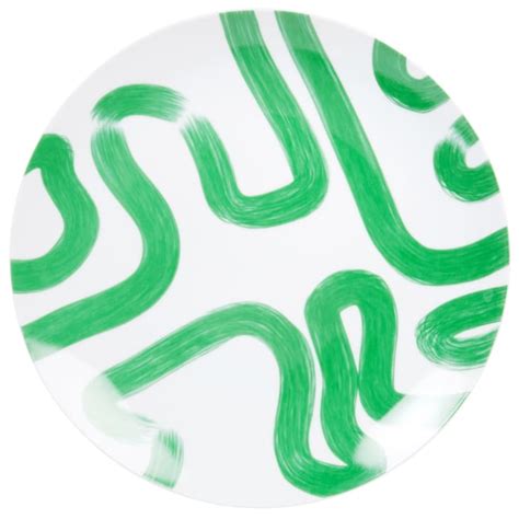 Assiette Plate En Porcelaine Motifs Graphiques Verts MILO Maisons Du