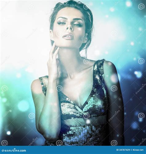 Young Sensual Romantic Beauty Woman Multicolored Pop Art Style Photo