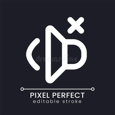 Volume Off Pixel Perfect White Linear Ui Icon For Dark Theme Stock